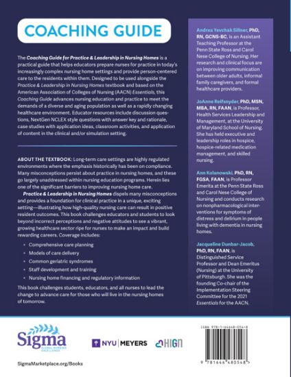 Sigma Marketplace | Coaching Guide for Practice and Leadership in Nursing Homes